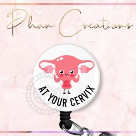 Accessories | At Your Cervix Retractable Badge Reel Funny Uterus ...
